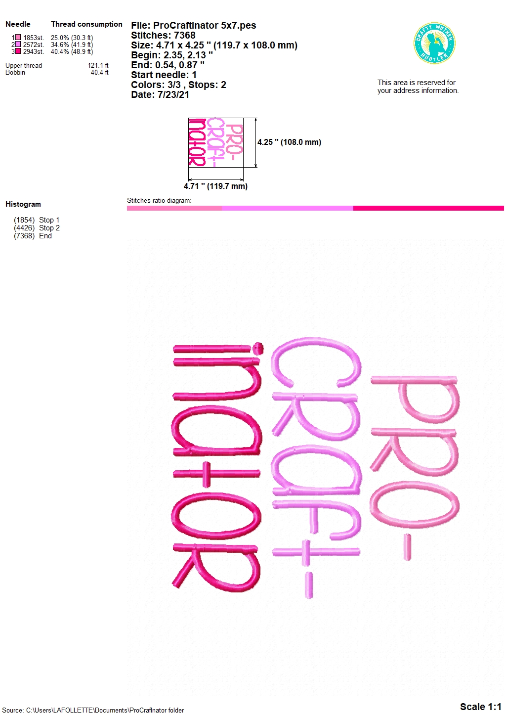 Pro-craft-inator Embroidery Design
