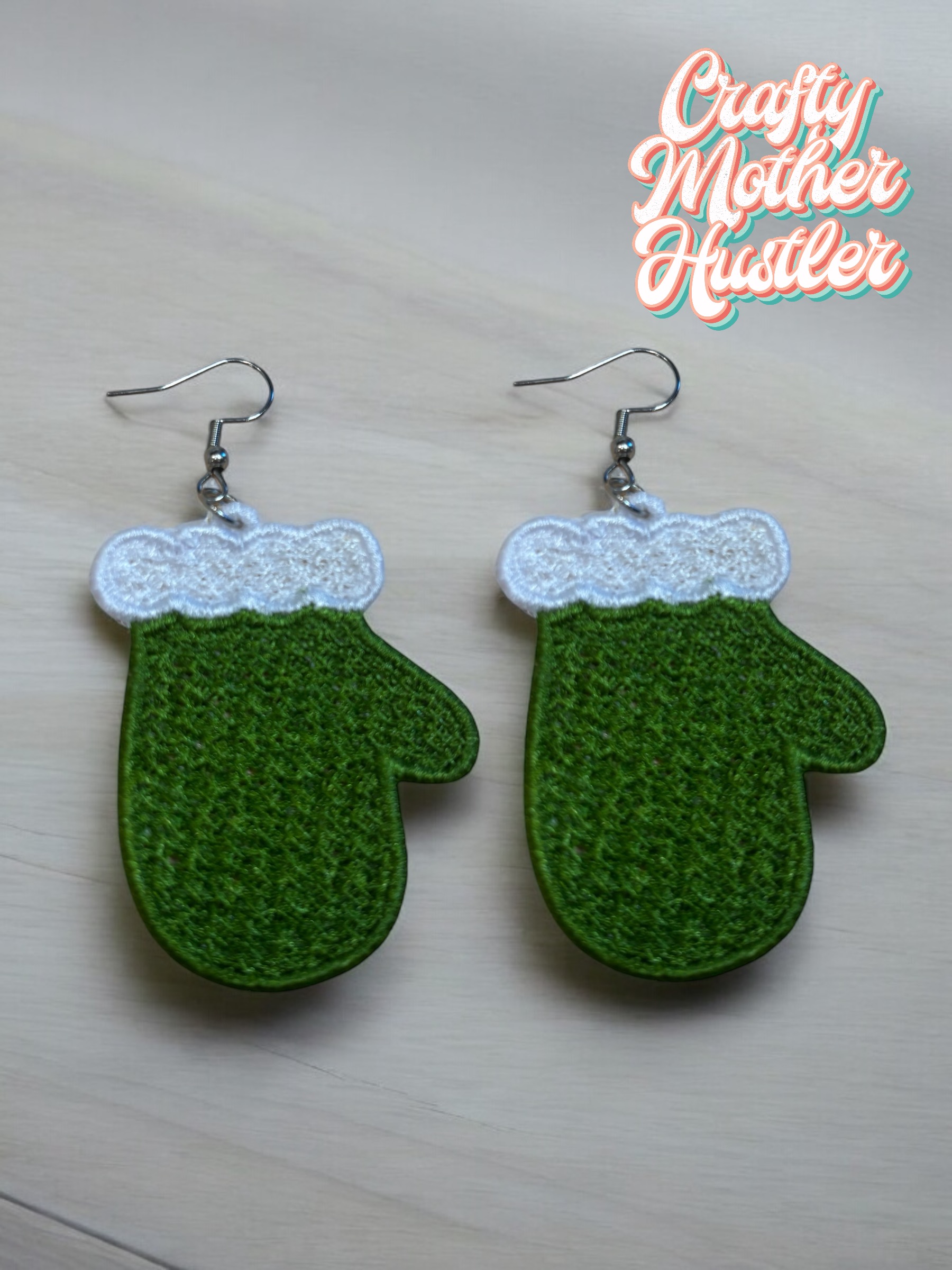 Free Standing Lace Santa Mittens Embroidery Design