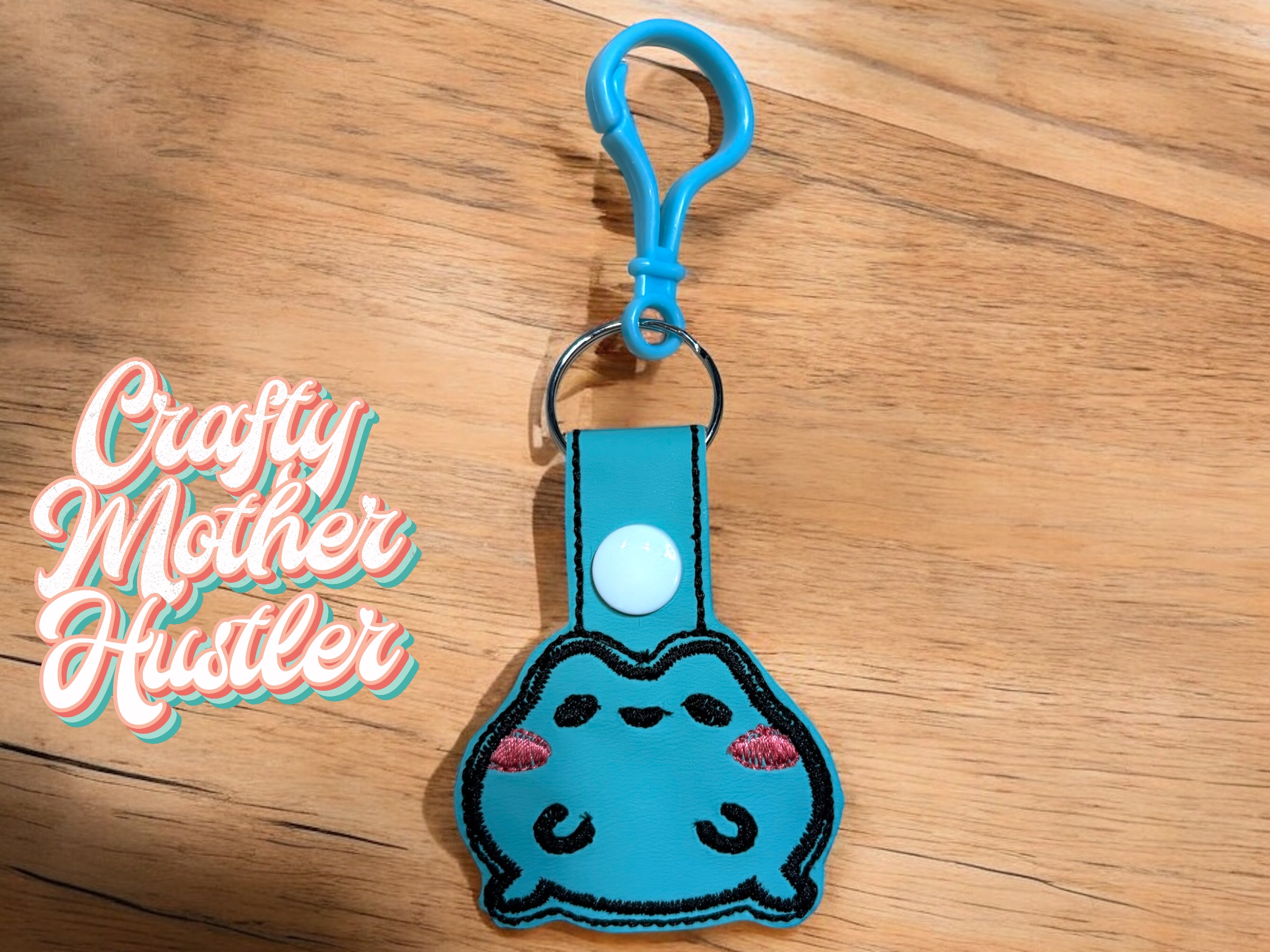 ITH Kawaii Frog Snap Tab Embroidery Design
